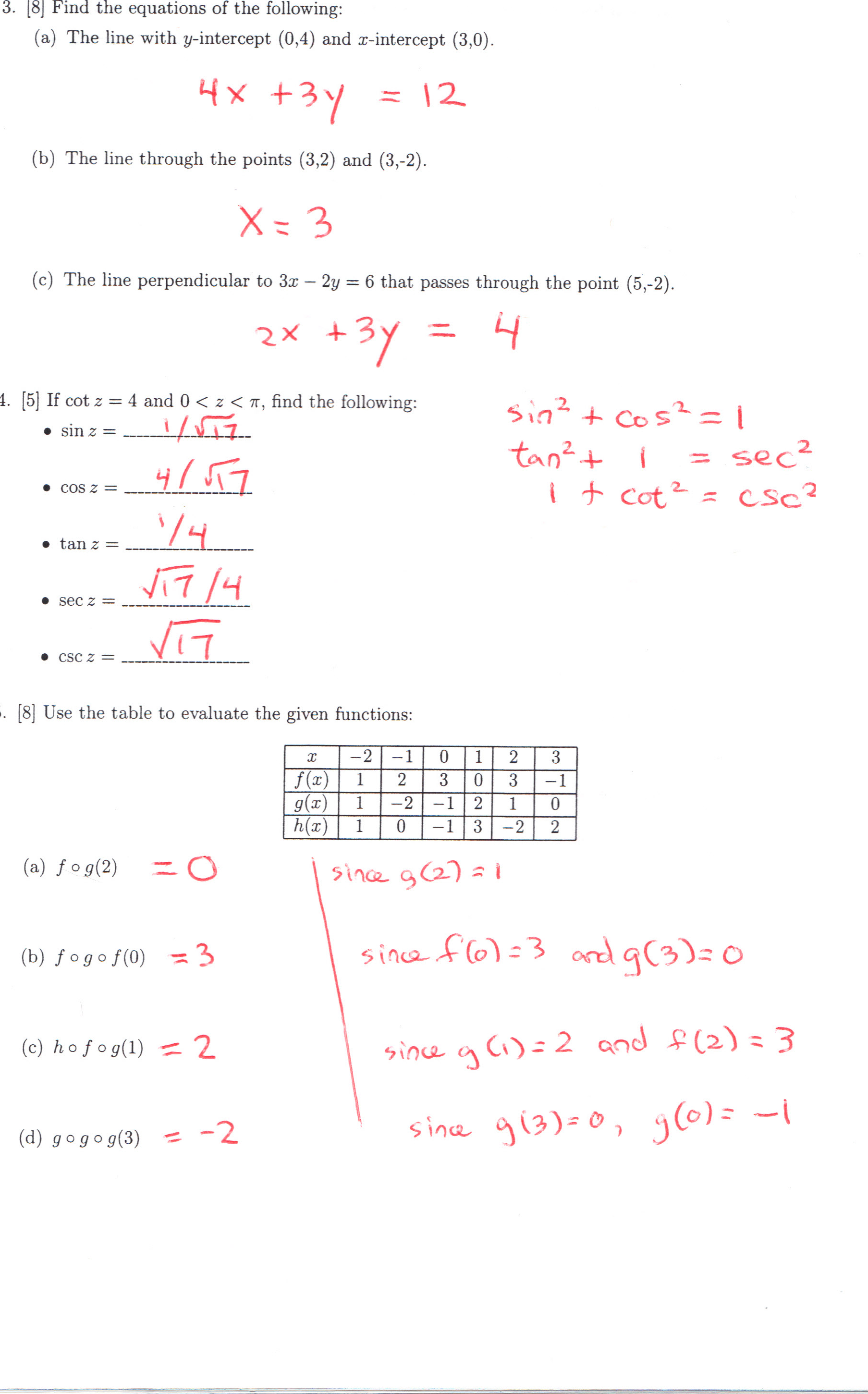 Dr. Schechter's Calculus Classes, Fall 2010